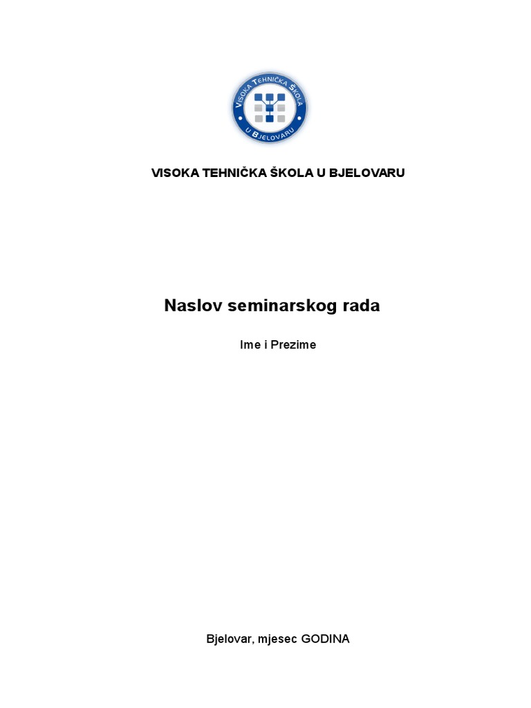 Primjer Seminarskog Rada | PDF