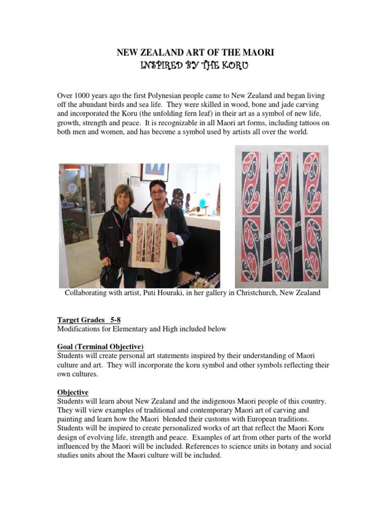 Lesson Plan Maori Koru Art | PDF | Paintings | Oil Painting