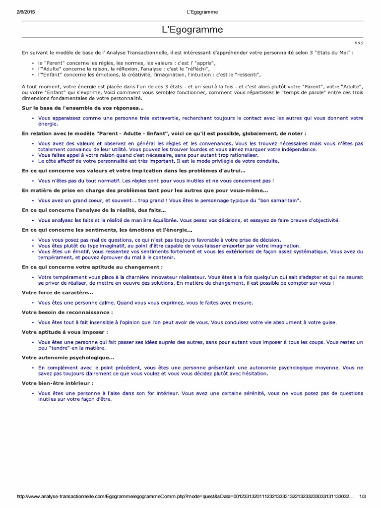 L'Egogramme | PDF