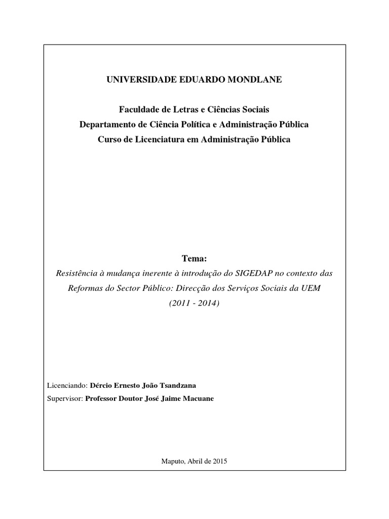 Resistência ao SIGEDAP na UEM | PDF | Gestão de recursos humanos ...