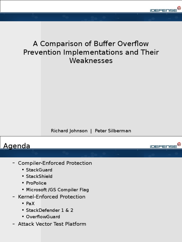A Comparison of Buffer Overflow Prevention Implementations and Their Weaknesses | PDF | Computer ...