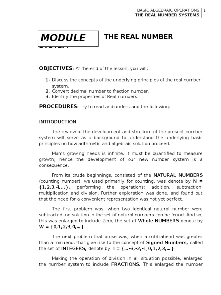 Algebra Lesson 1 | PDF | Numbers | Integer
