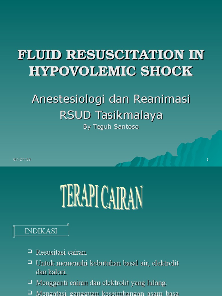Fluid Resuscitation in Shock | PDF