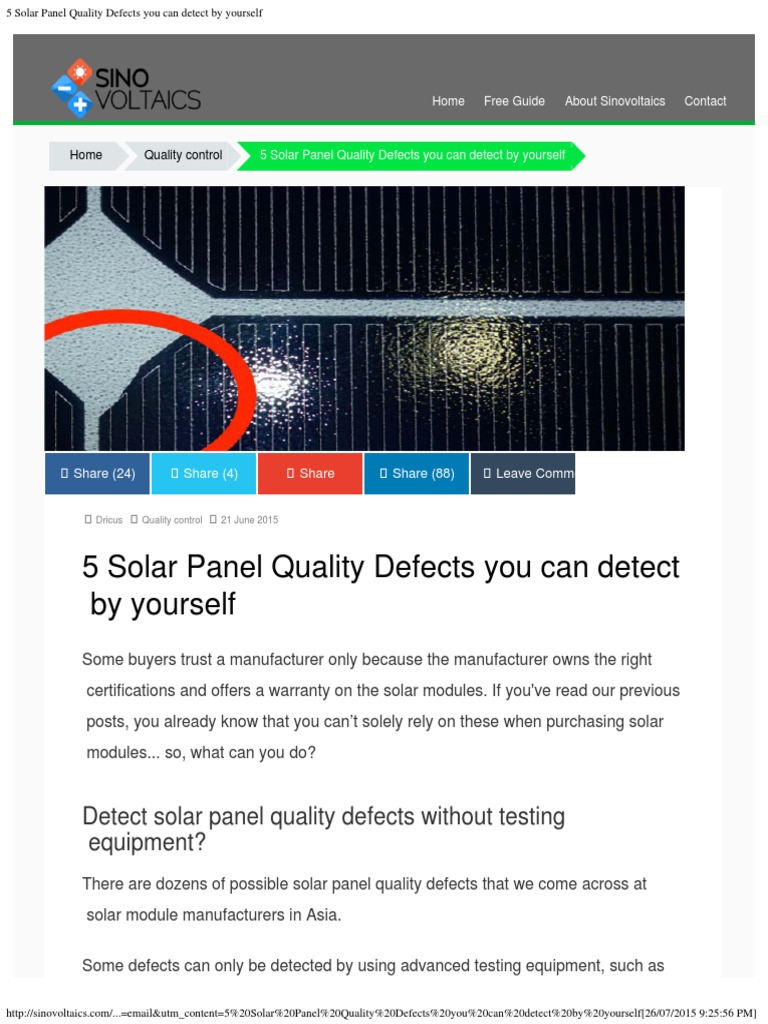 5 Solar Panel Quality Defects You Can Detect by Yourself | Solar Panel ...