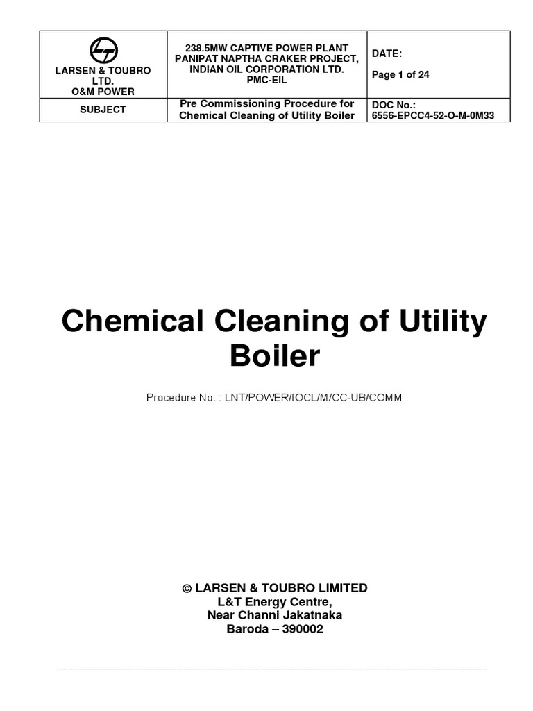 M33-Chemical Cleaning of Utility Boiler | PDF | Boiler | Valve