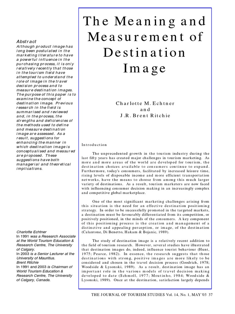 Destination Image | PDF | Holism | Tourism