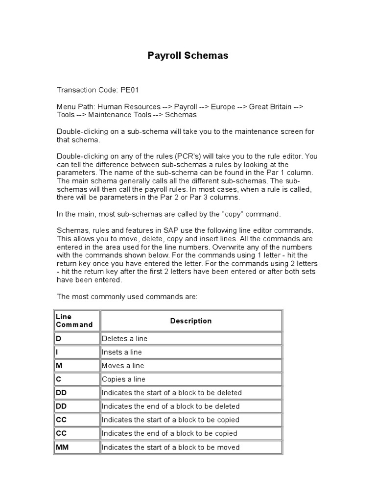 SAP Payroll Schema and Rules Guide | PDF