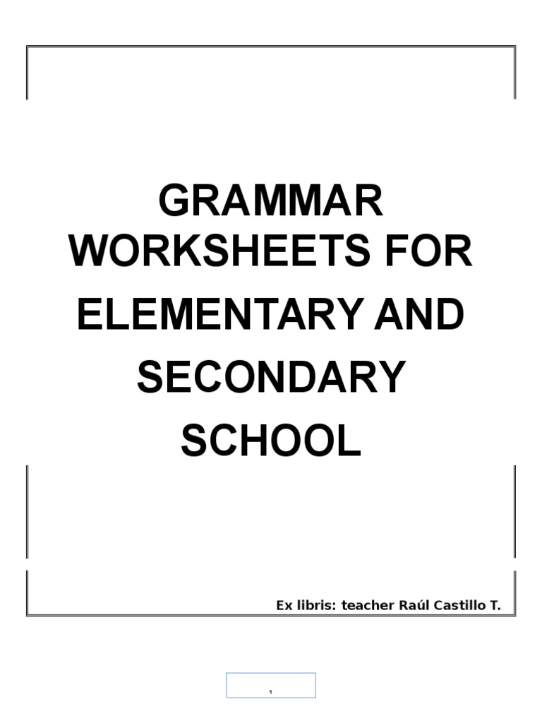 Grammar WorkSheets | PDF | Verb | Grammatical Tense