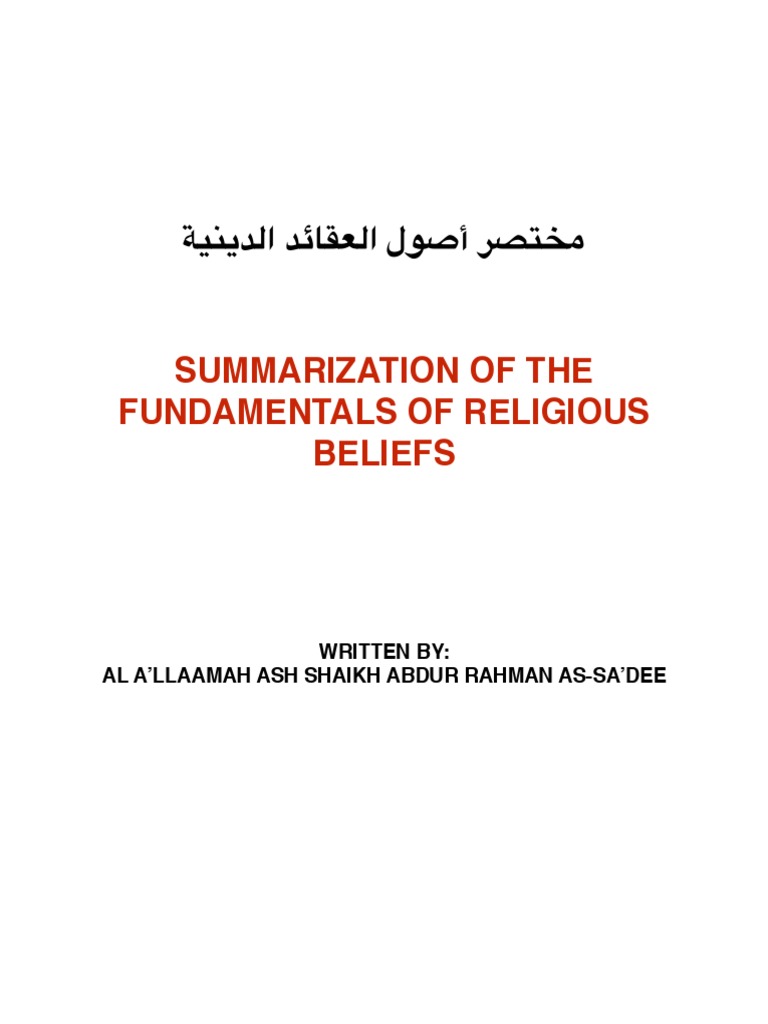 Summary of The Fundamentals of Islamic Belief PDF | PDF | God In Islam | Monotheism