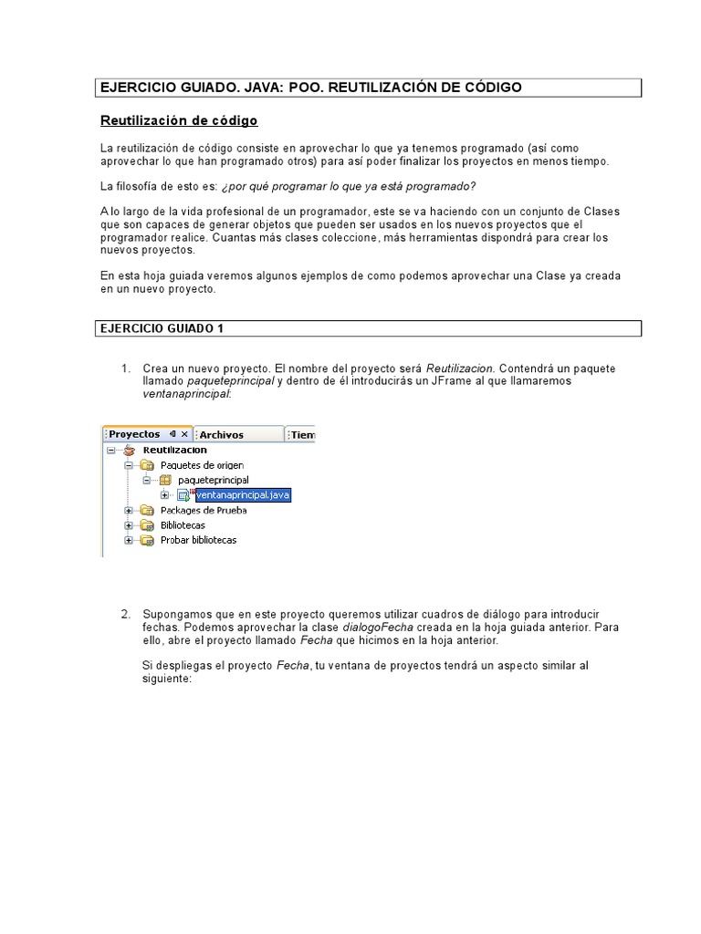 Reutilización de código mediante bibliotecas de clases en Java | PDF ...
