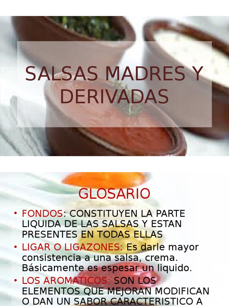 Salsas Madres y Derivadas 1 | PDF | Cocina, comidas y vino