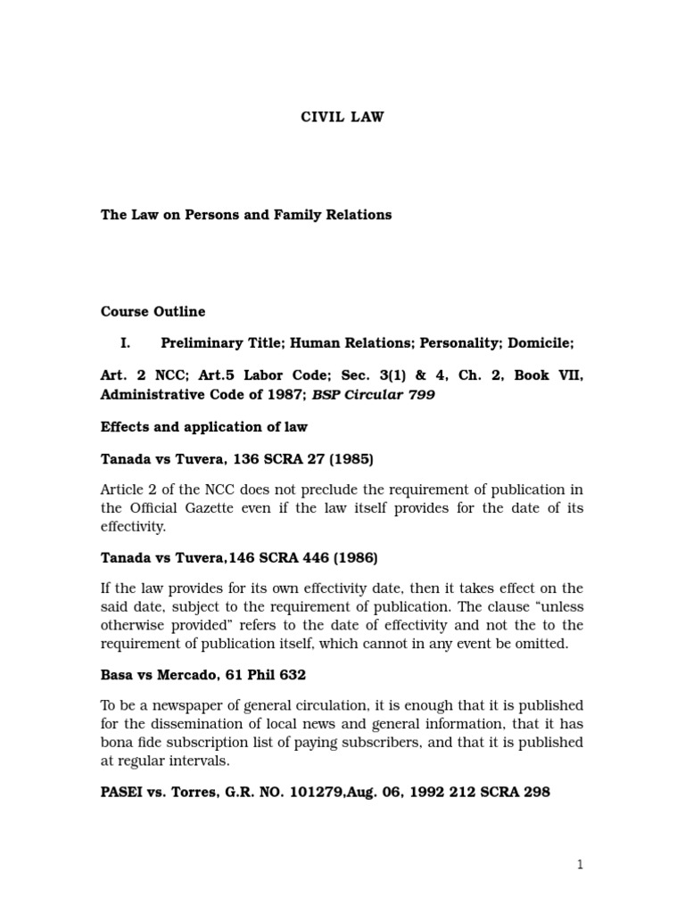 Civil Law Cases Reviewer | Annulment | Marriage