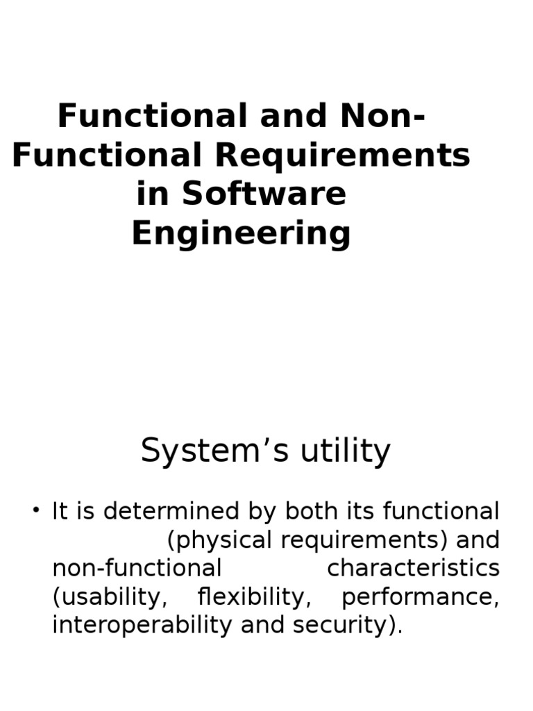 Functional and Non-Functional Requirements in Software | PDF ...