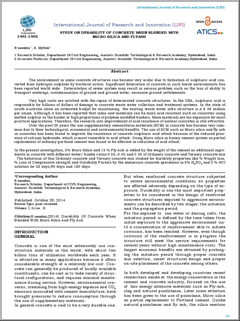 Ijri Cce 01 008 | PDF | Fly Ash | Concrete