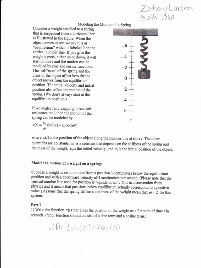 Math 1060 Spring Project 1 | PDF