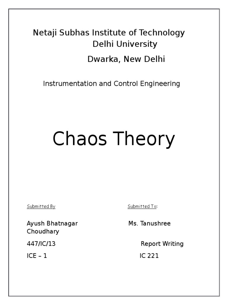 A Report On Chaos Theory | PDF | Chaos Theory | Determinism