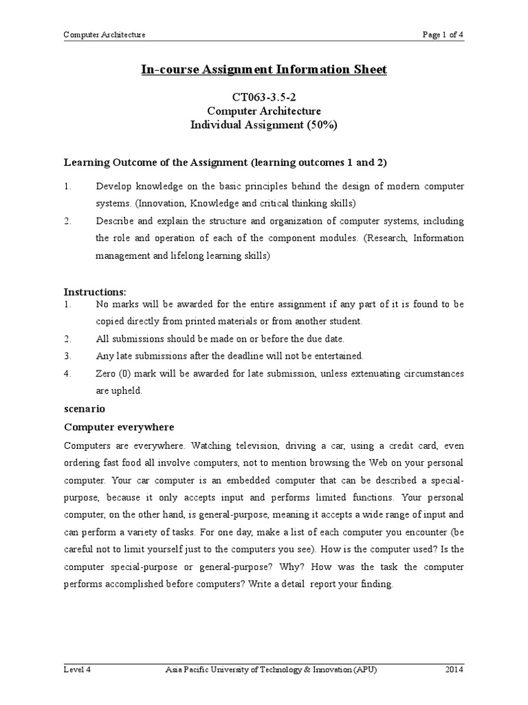 APU CARC Assignment 2015 | PDF | Evaluation | Educational Assessment