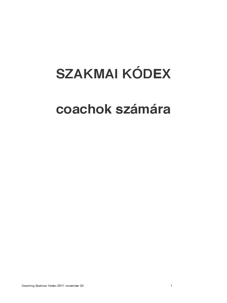 Wiesner Edit - Coaching Szakmai Kódex | PDF
