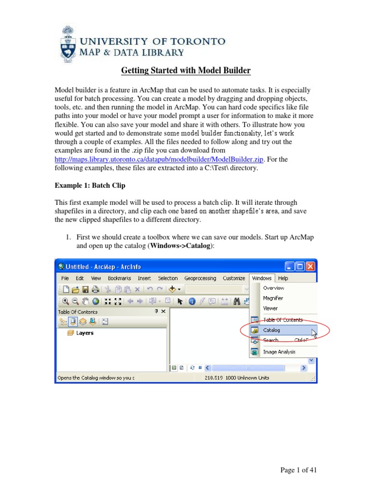 Getting Started With Model Builder: Example 1: Batch Clip | PDF | Parameter (Computer ...
