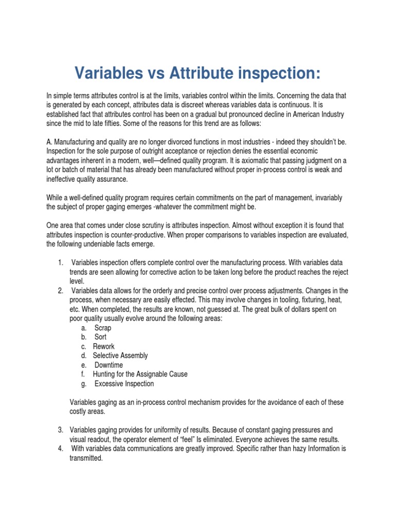 Variables Vs Attribute Inspection Variable Computer Science