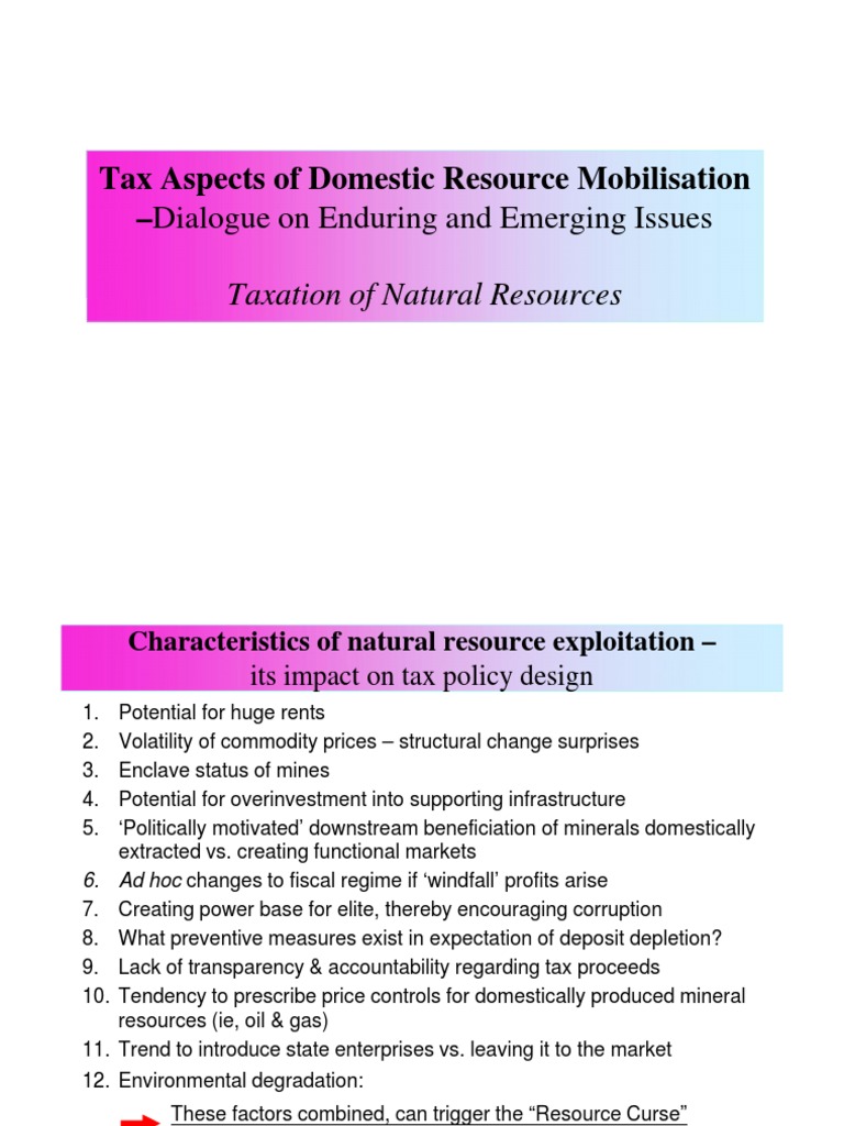 Taxation Challenges in Resource Mobilisation | PDF | Royalty Payment ...