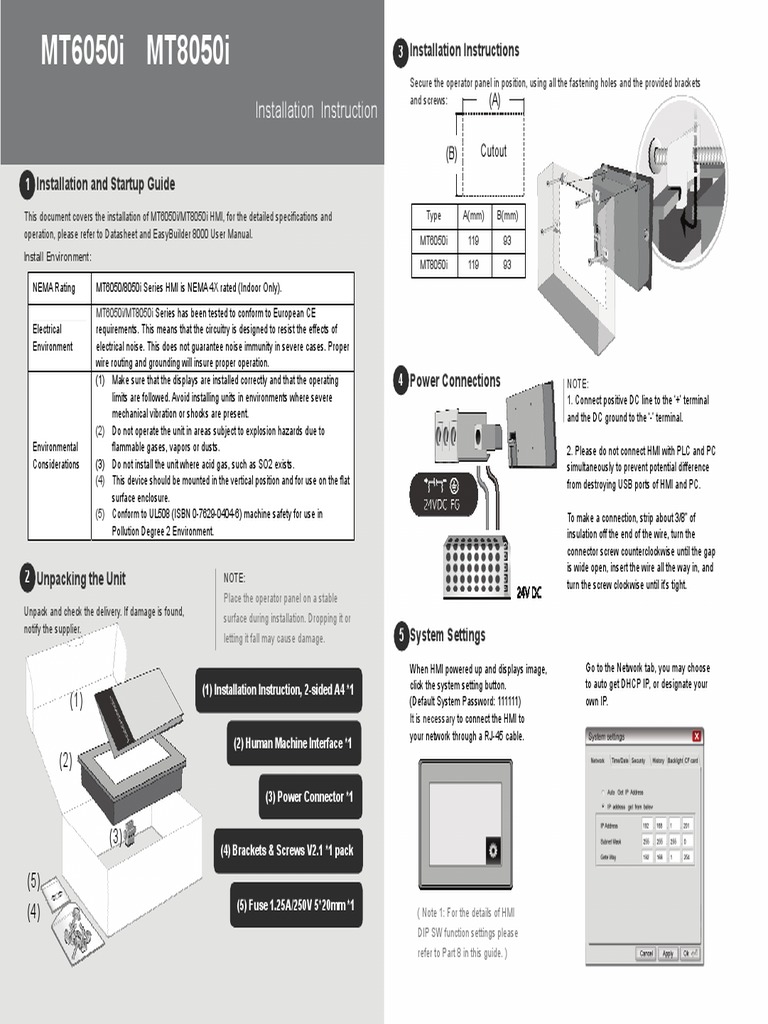 MT6050i MT8050i: Installation Instruction | PDF | Power Supply | Direct ...