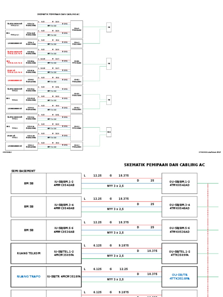 AC Piping and Cabling Schematic | PDF | Technology & Engineering | Home ...