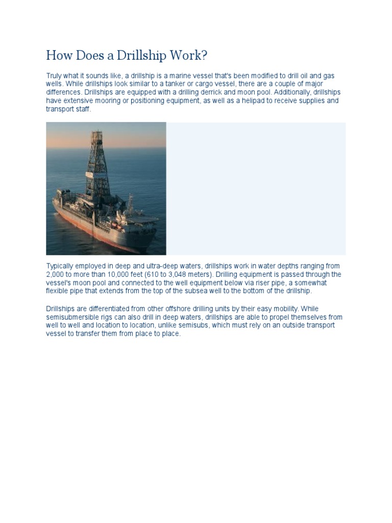 How Does A Drillship Work | PDF | Ships | Watercraft