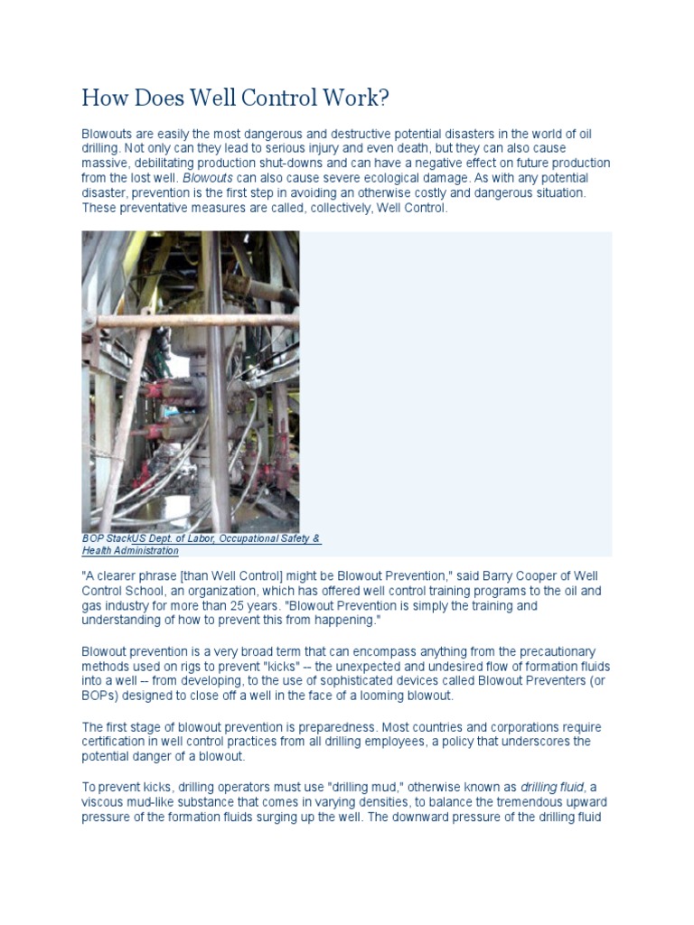 How Does Well Control Work | PDF | Blowout (Well Drilling) | Civil ...