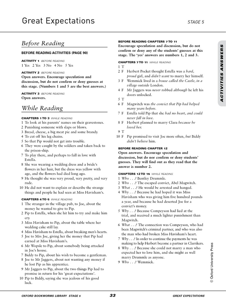 New Ob W Expectations Ans | PDF | Great Expectations | Estella (Great ...
