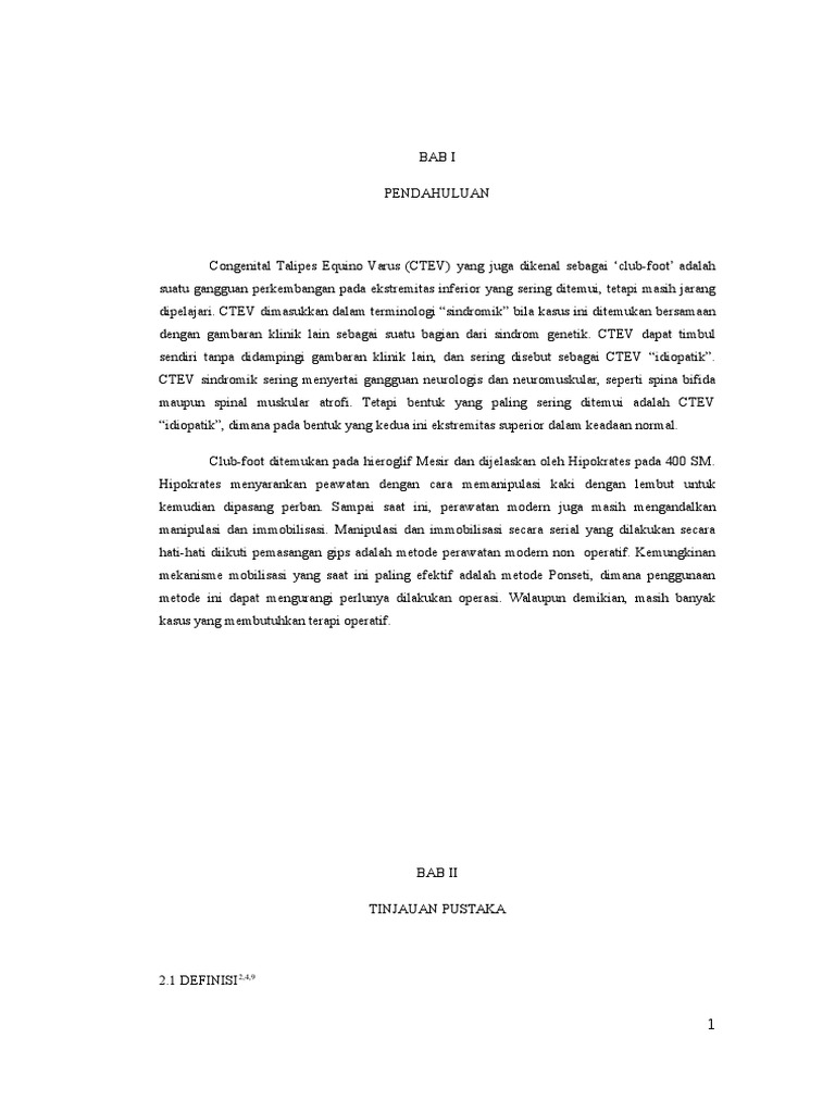 Congenital Talipes Equino Varus | PDF