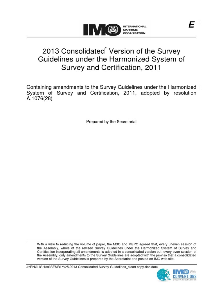 Consolidated Version of The Survey Guidelines Under HSSC of Survey and ...