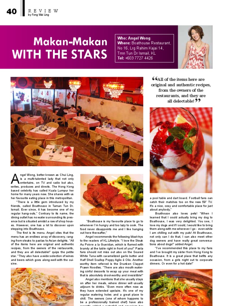 KLLifestyle Makan2 With Stars Angel Wong | PDF