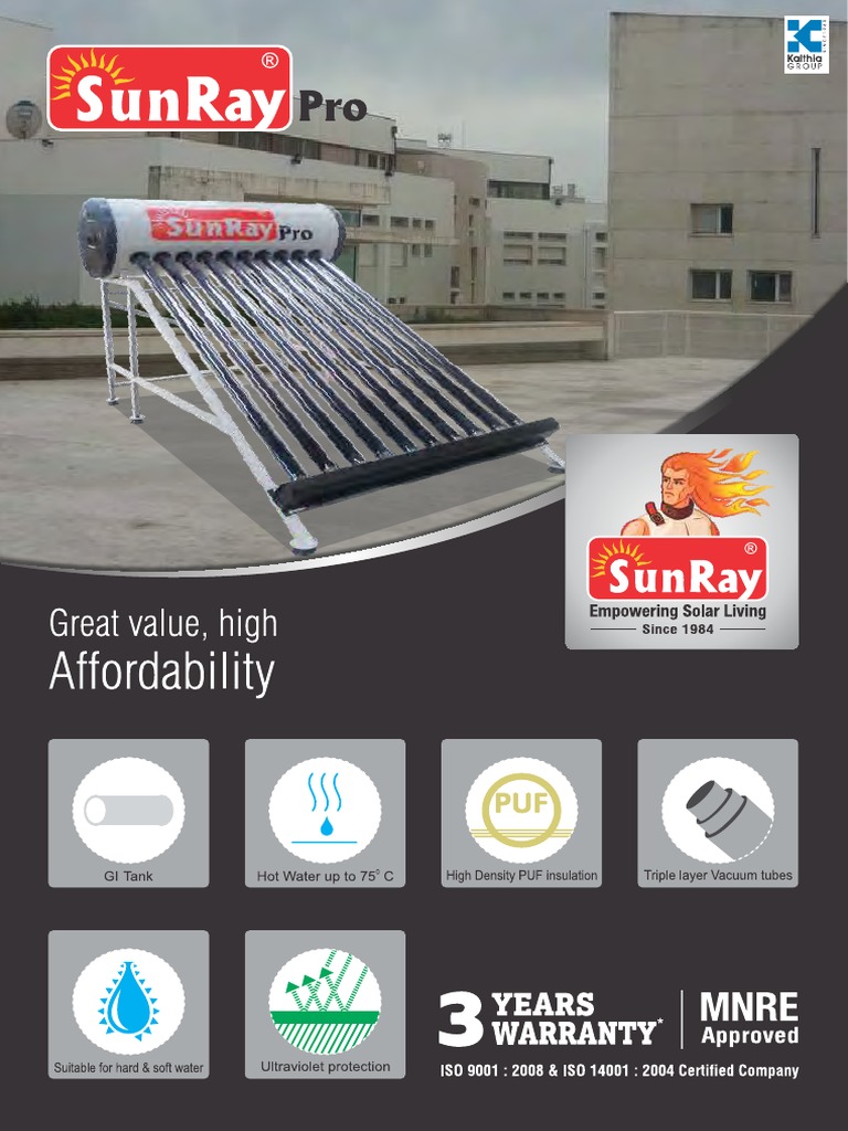 Sunray Solar Water Heater | PDF