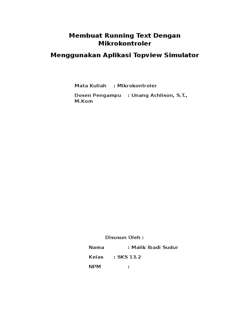Running Text Dengan Mikrokontroler | PDF