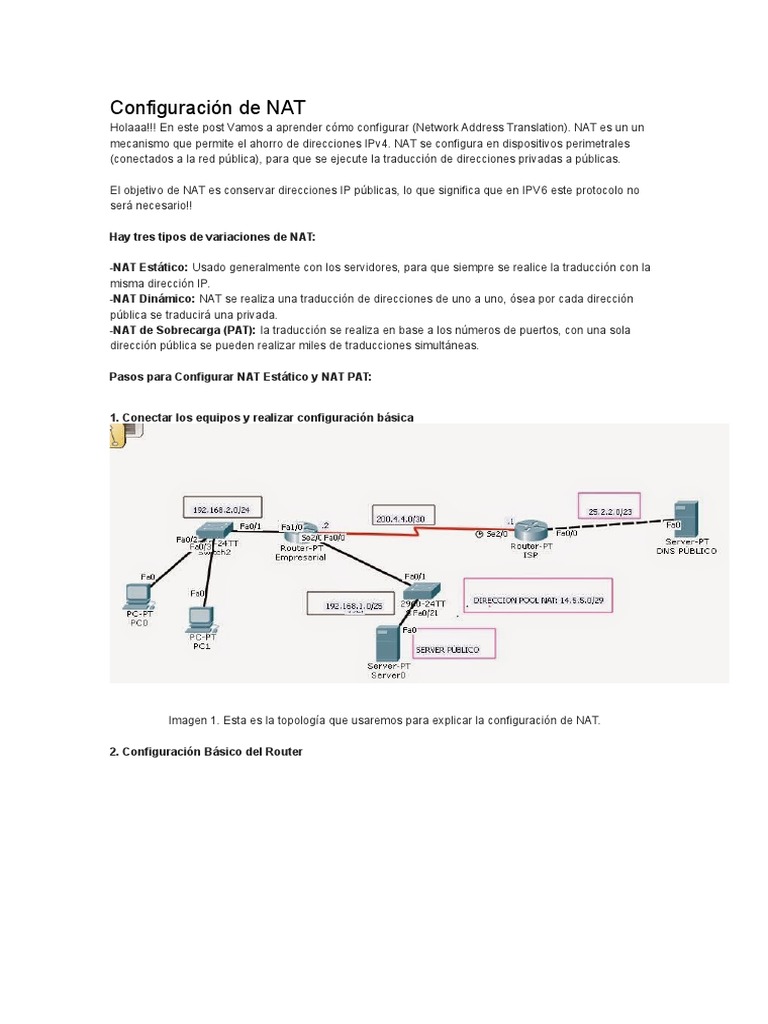 Guía de Configuración NAT Empresarial | PDF | Enrutador (Computación ...