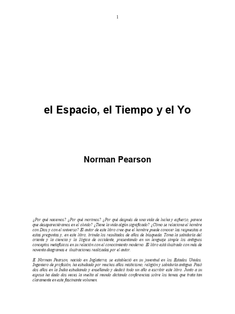 El Espacio El Tiempo y El Yo - Norman Pearson | PDF | Science | Verdad