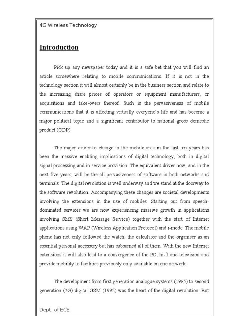 Understanding 4G Wireless Technology | PDF | 3 G | 4 G