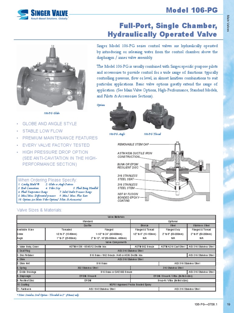 Singer Valve | PDF | Valve | Mechanical Engineering