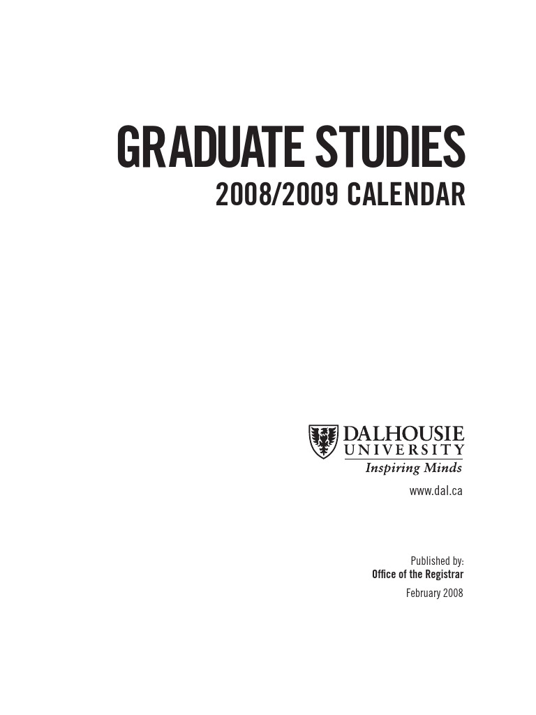 Dal Grad Calender | Download Free PDF | Graduate School | Thesis