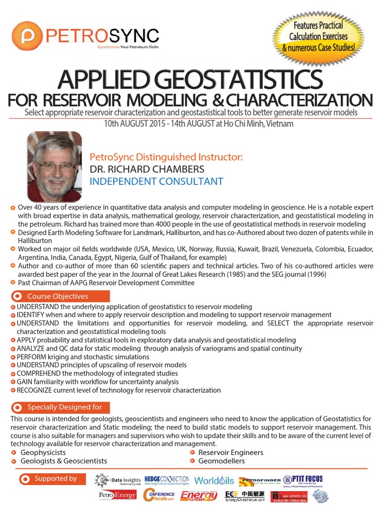 Applied Geostatistics For Reservoir Modeling and Characterization Aug ... Applied Geostatistics For Reservoir Modeling and Characterization Aug ...