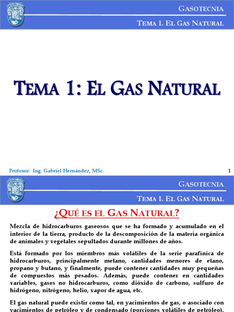 Tema 1 El Gas Natural | Gases | Gas natural | Prueba gratuita de 30 ...