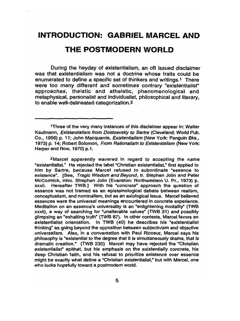 gabriel marcel | Existentialism | Rationalism