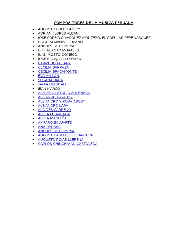 Compositores de La Musica Peruana | PDF