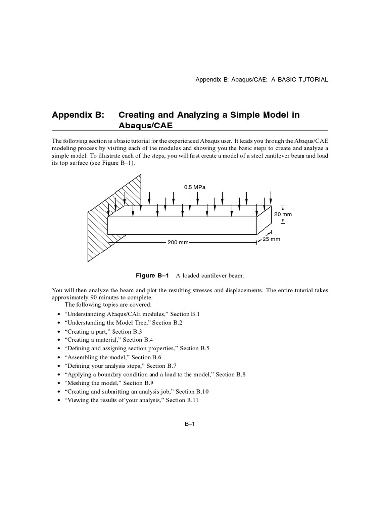 Abaqus CAE Basic Tutorial: Create and Analyze a Simple Cantilever Beam Model | PDF | Dialog Box ...