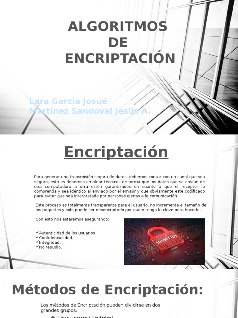 Presentacion de Encriptacion | PDF | Clave (criptografía) | Cifrado