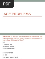 Solving Algebra Age Problems | PDF | Algebra | Equations