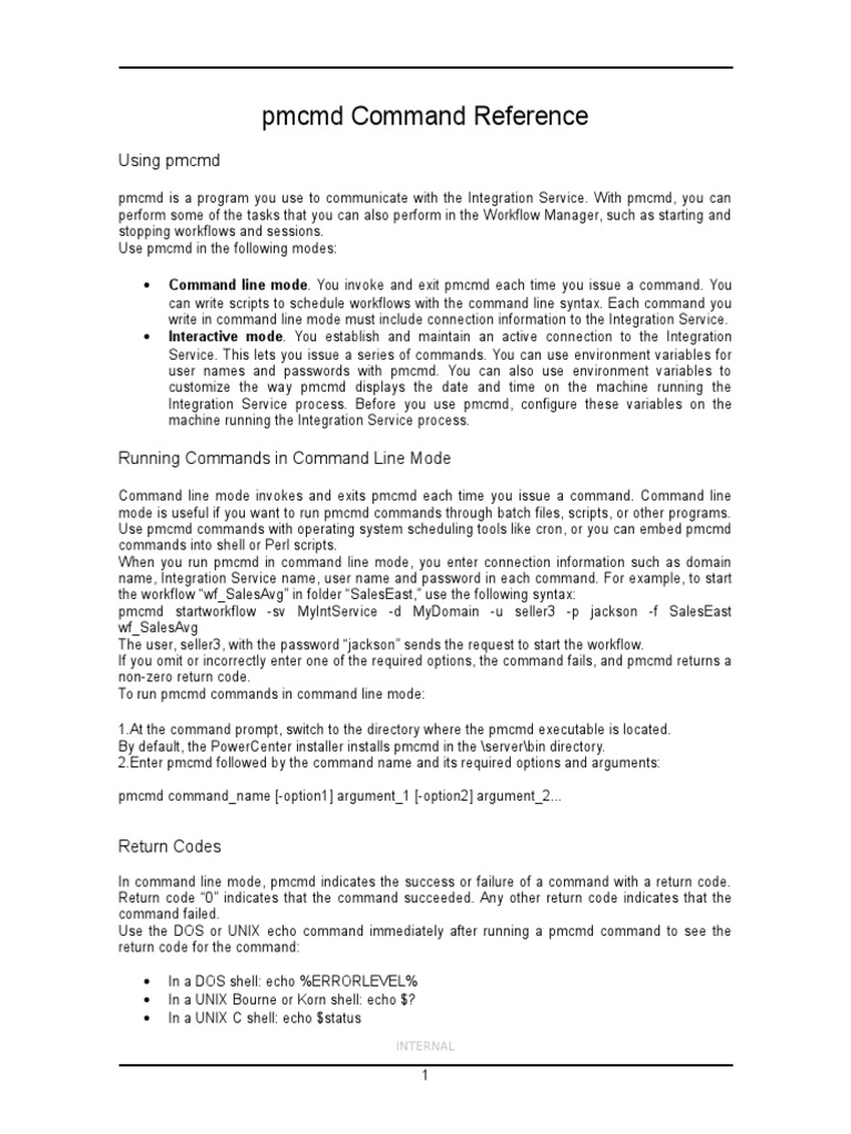Informatica Commandline Reference | PDF | Filename | Command Line Interface
