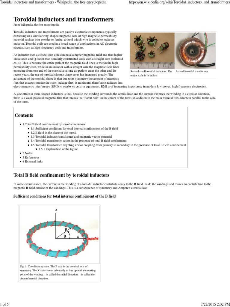 Toriodal Inductor Wiki | PDF | Inductor | Physical Quantities