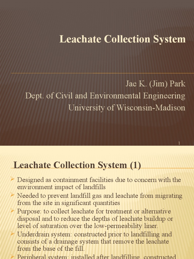 427-Design of Leachate Collection Systems | Drainage | Soil Mechanics